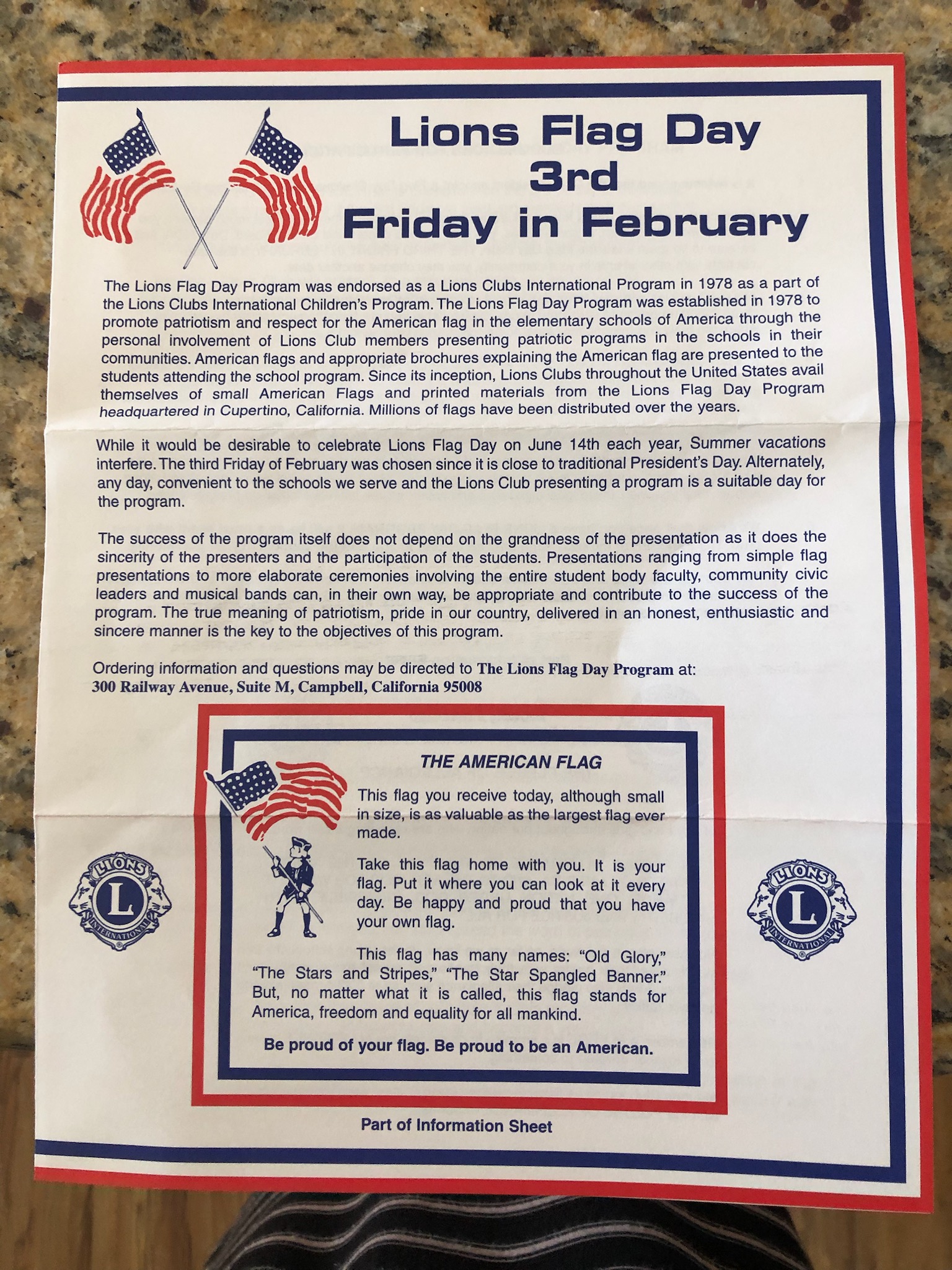 Flag Day – District 4-A1 Lions